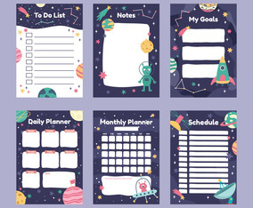 Outer Space Themed Journal Template | FreeVectors