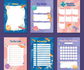 Outer Space Themed Journal Template