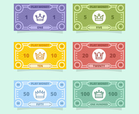 Colorful Fake Paper Money Play Element