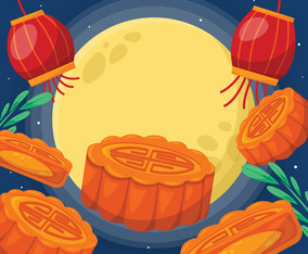 Free full moon cake - Vector Art