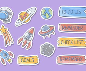 Space Planet Sticker Template | FreeVectors