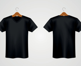 Realistic Black Crew Neck Template