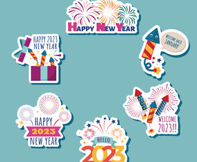 firework greeting sticker - 10310 Free Vectors to Download | FreeVectors