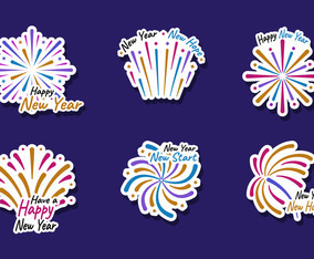 Free firework stickers - Vector Art