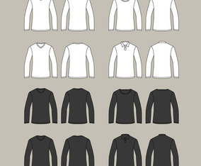 Free white long sleeve t shirt - Vector Art