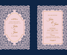 Modern Semi Formal Wedding invitation Template | FreeVectors