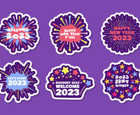 Free firework stickers - Vector Art