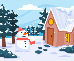 Snowy Christmas Landscape Background
