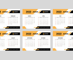 Black And Gold Formal Calendar Template | FreeVectors