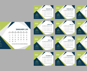 Formal Calendar 2023 Template Design | FreeVectors