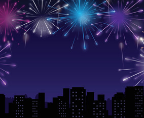 Free fireworks background - Vector Art