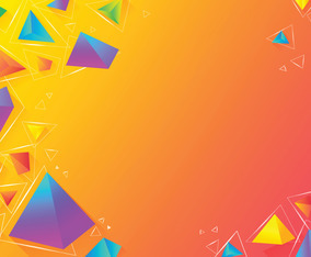Blue Orange Triangular Background