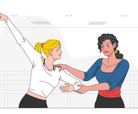 Choreographers Teaching Ballet Dancing | FreeVectors