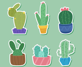 Cactus Sticker Journal Templates