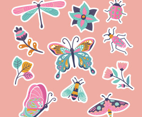 Free vibrant sticker - Vector Art