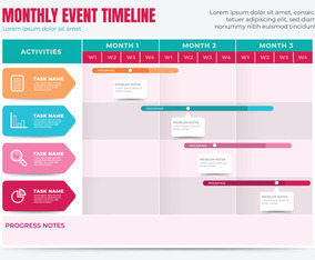 Monthly Project Timeline Template | FreeVectors