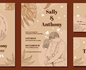 Earth Tone Wedding Invitation Template