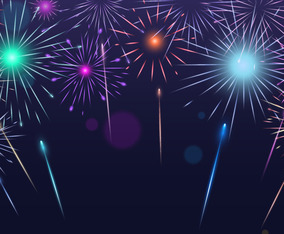 Free fireworks at night - Vector Art