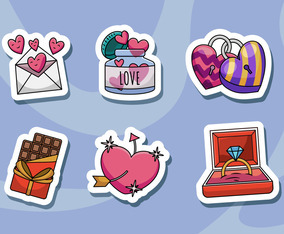 Free valentine s stickers - Vector Art