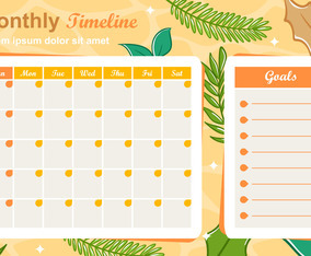 Monthly Project Timeline Template | FreeVectors