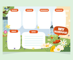 Forest Animal Weekly Planner Template | FreeVectors