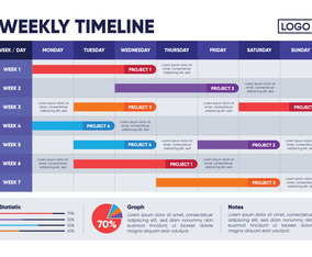 Free weekly timeline - Vector Art