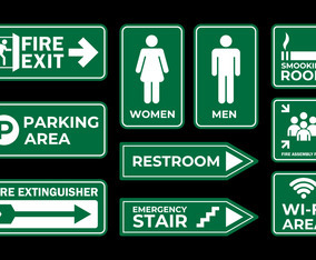 Airport Signage Labels Collection