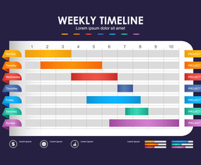 Weekly Timeline Template | FreeVectors