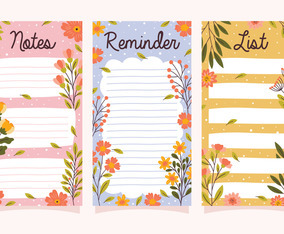 Spring Flower Journal Pages Template