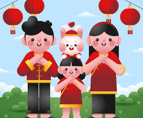 Free chinese family - Vector Art