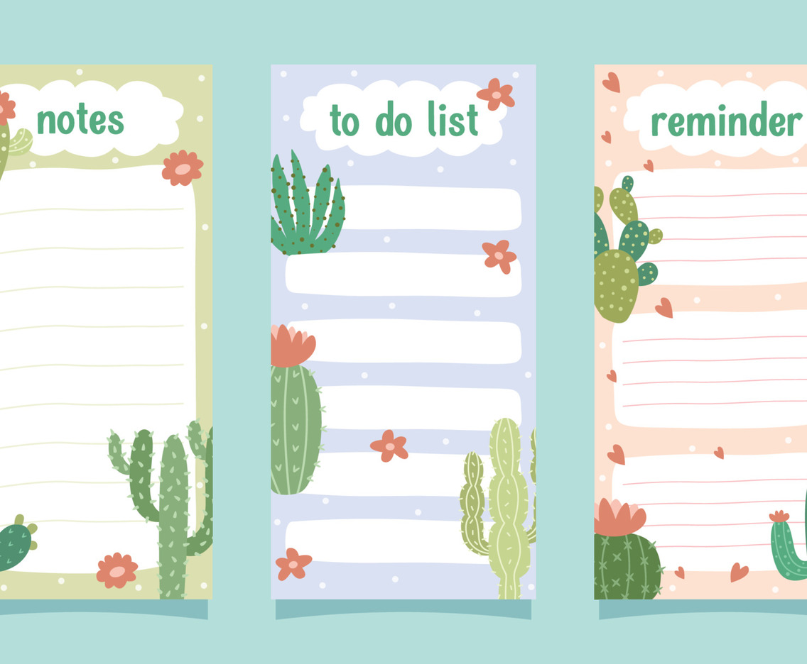 Hand Drawn Cactus Journal Pages Collection