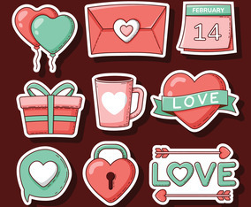 Free valentine s stickers - Vector Art