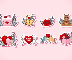 Free valentine s stickers - Vector Art