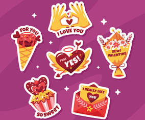 Free valentine s stickers - Vector Art