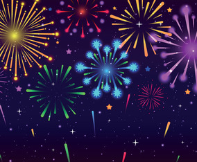 Free fireworks at night - Vector Art