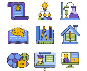 Free education icons set - Vector Art