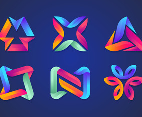 Set of Geometric Shapes Logo | FreeVectors