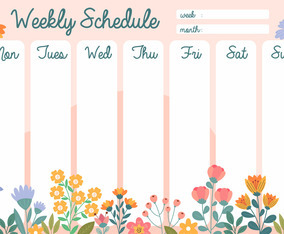 Pink Floral Weekly Schedule Template