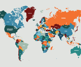 World Map Template with Country Name | FreeVectors