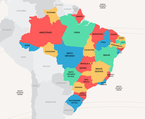 Colorful Map of Brazil