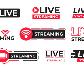 Live Streaming Logo Set