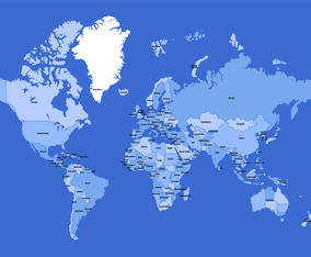 World Map with Countries Names