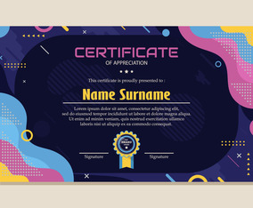 Colorful Diploma Certificate with Nature Element