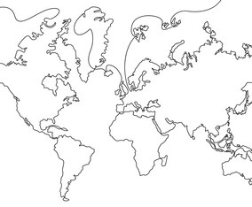 World Map Outline Template | FreeVectors