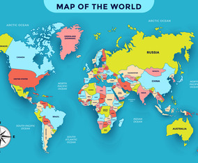 World Map with Country Name | FreeVectors