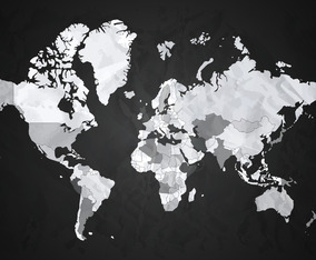 World Map in Black Color