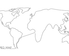 Abstract Line Art World Map Concept | FreeVectors