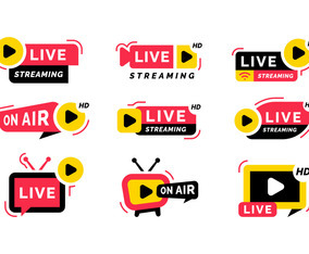 Logo Badge and Label for Live Streaming Channel | FreeVectors
