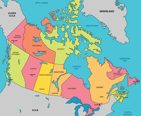 Canada Map With Region Name | FreeVectors