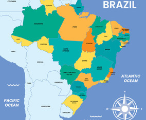 Country Map of Brazil | FreeVectors